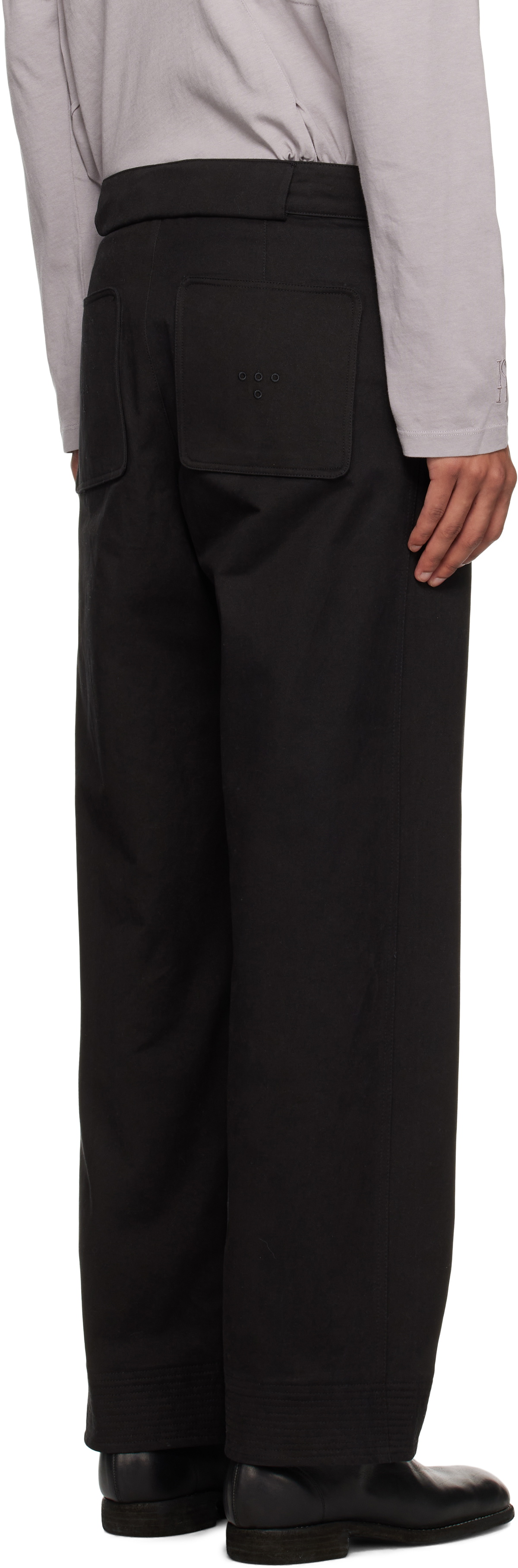 Tondolo Black Simple Workwear Trousers Tondolo