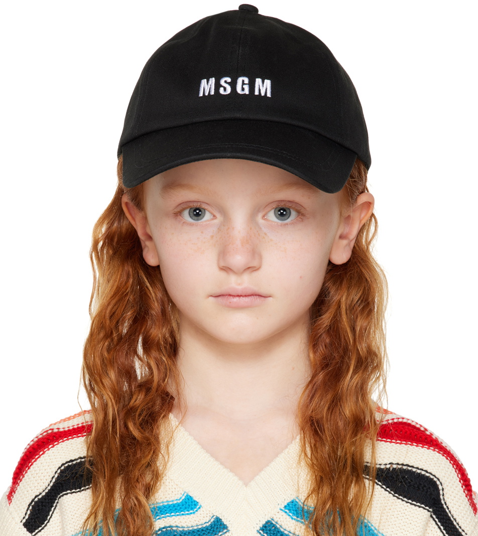 MSGM Kids Kids Black Logo Cap