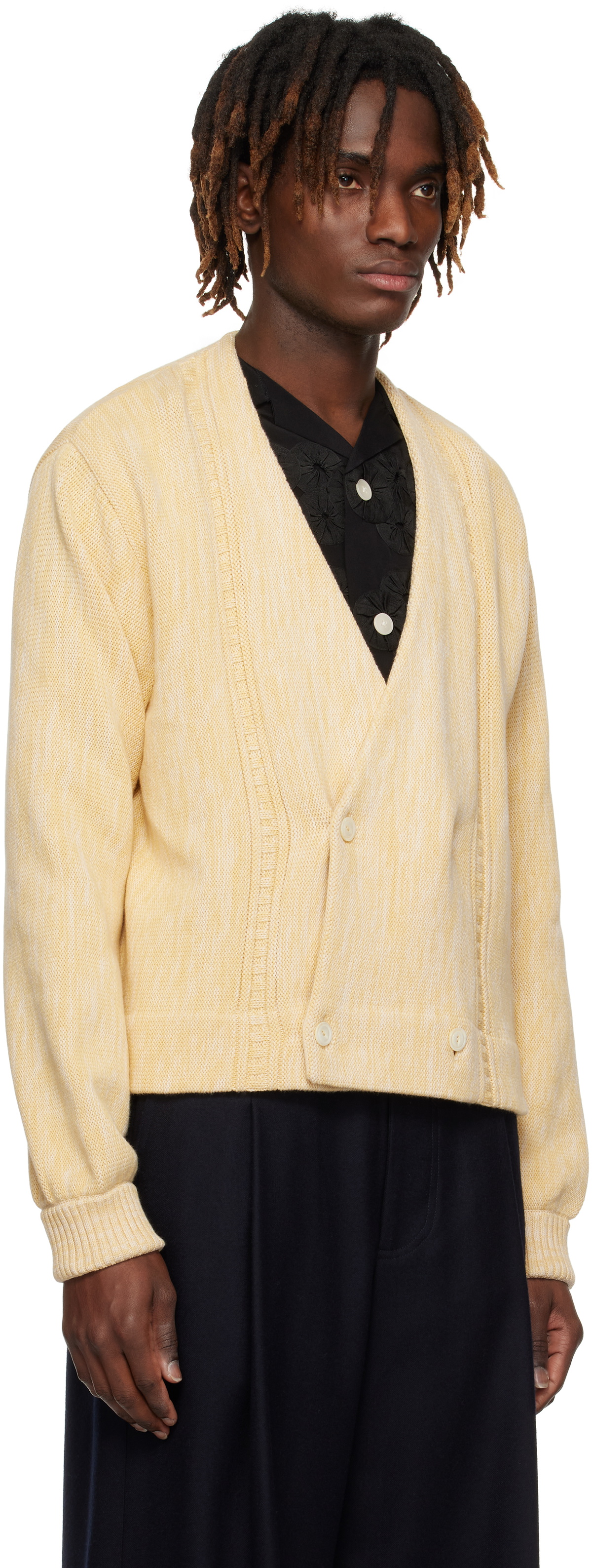 Bode Yellow Double-Breasted Cardigan Bode