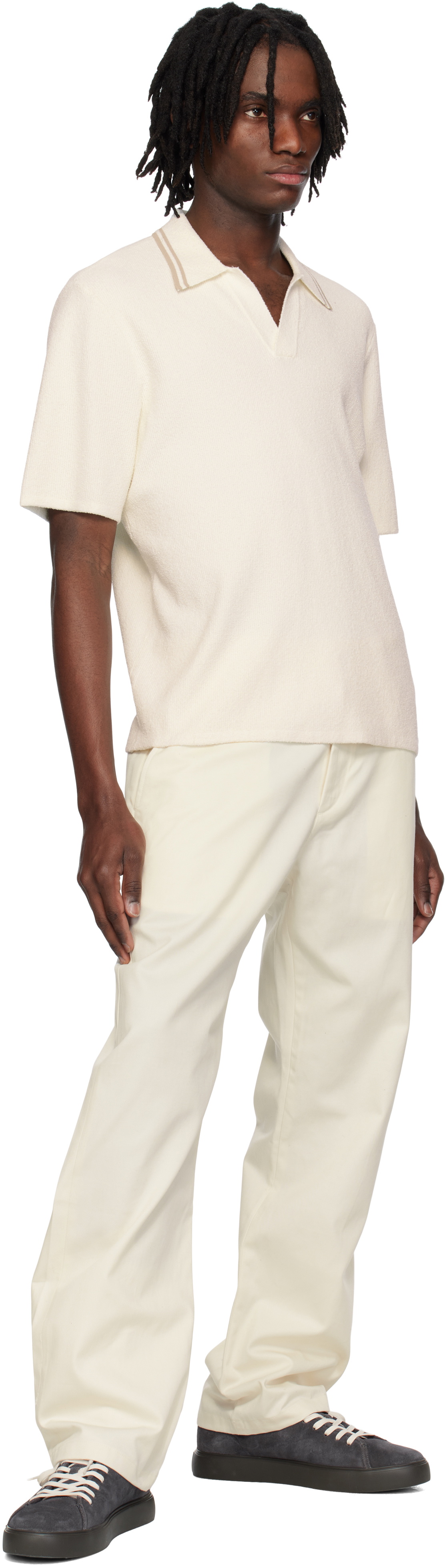 rag & bone Off-White Rib Johnny Polo Rag and Bone