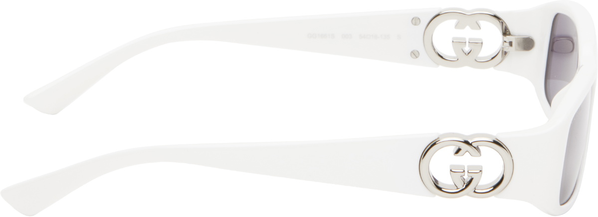 Gucci White Rectangular Frame Sunglasses Gucci