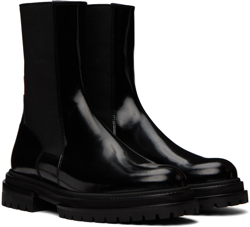 424 Black Low Chelsea Boots 424