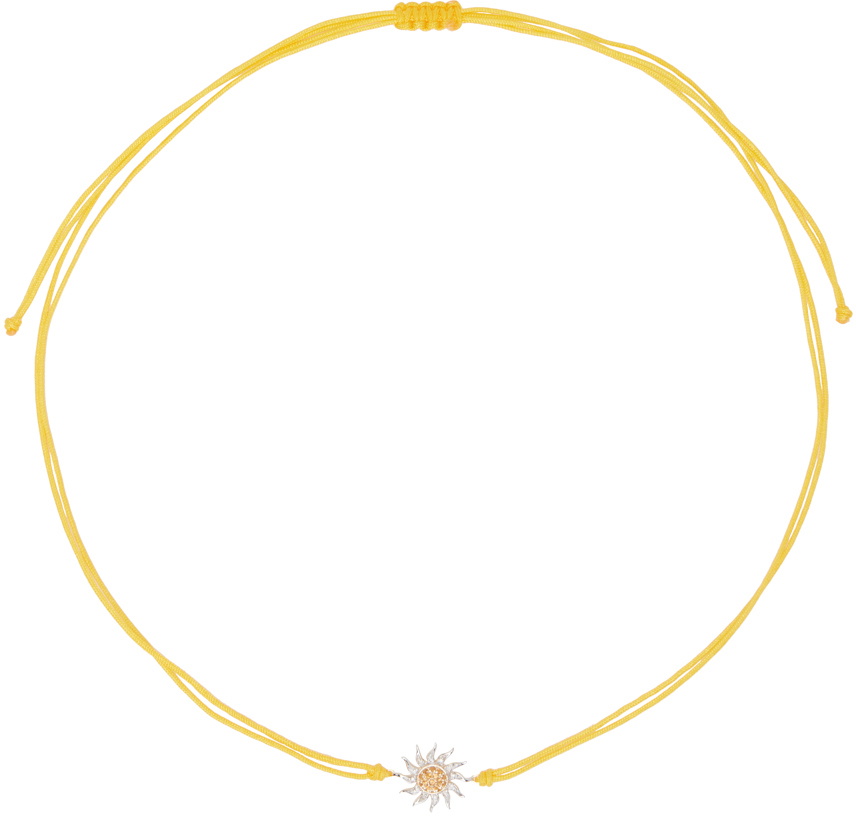 Yvonne Léon Yellow & White Gold Sun Thread Diamond Necklace Yvonne Leon