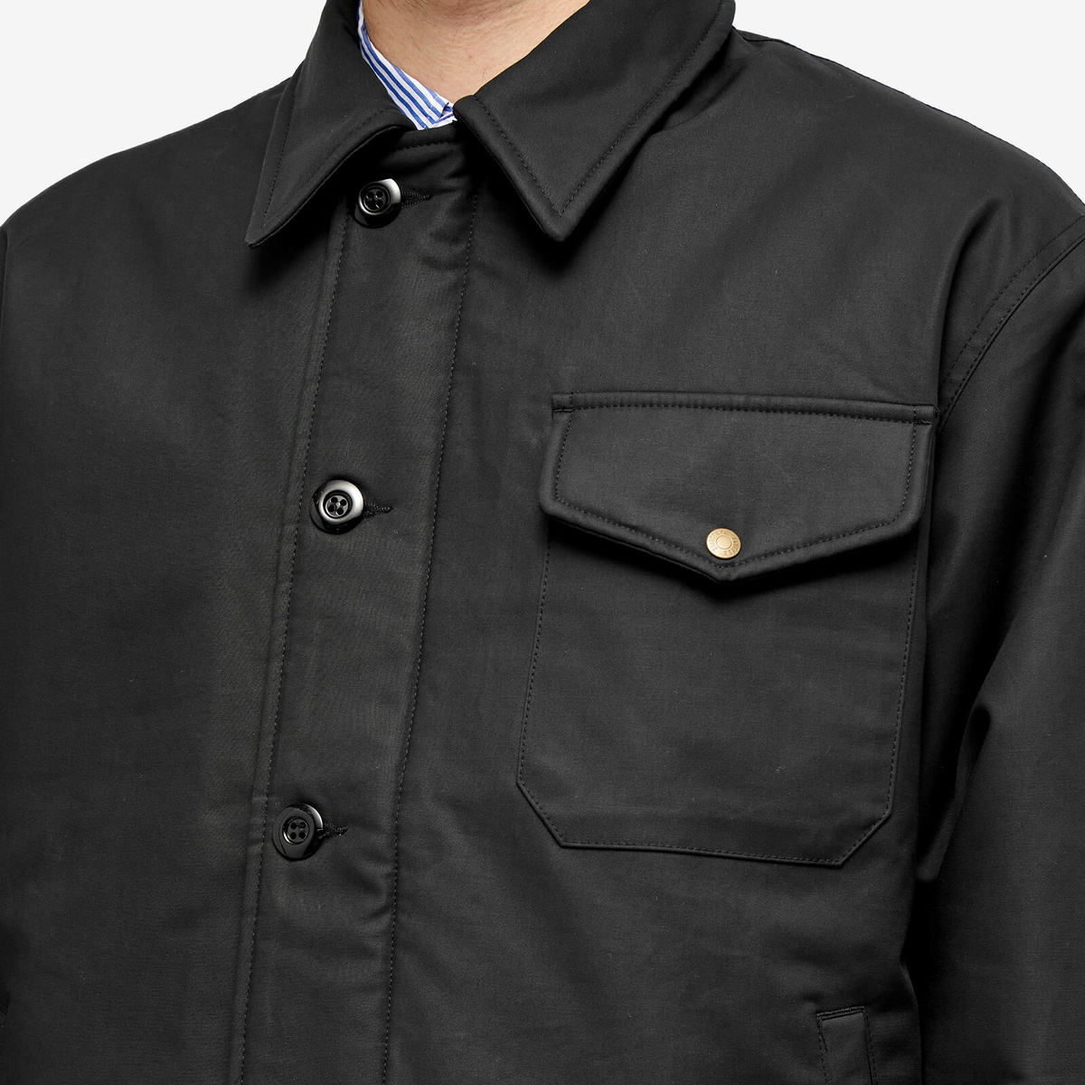 Uniform Bridge Men's Insulation A-2 Deck Jacket in Black Uniform Bridge