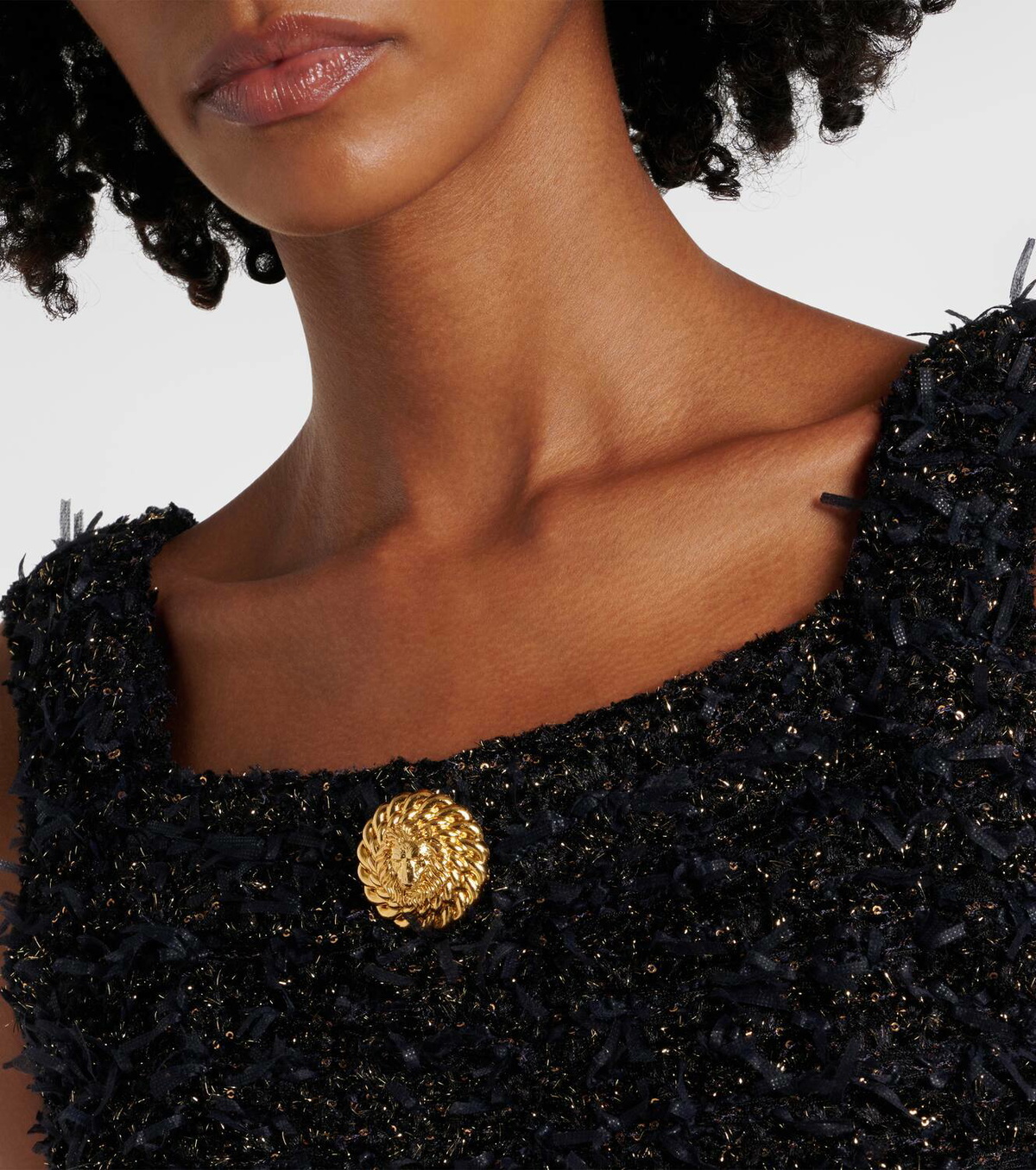 Balmain Lamé tweed crop top Balmain