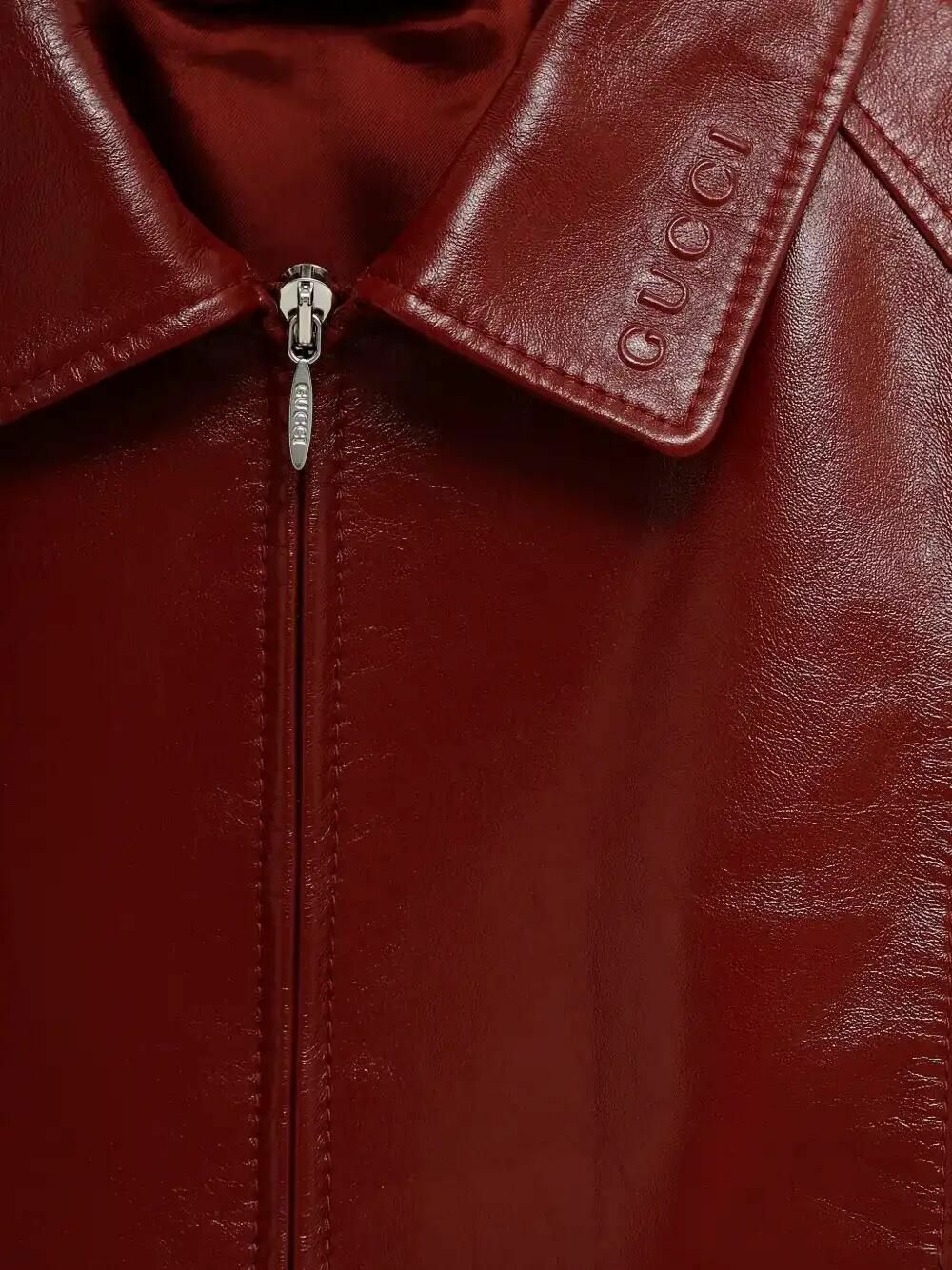 Gucci Rear Elasticated Leather Jacket Gucci