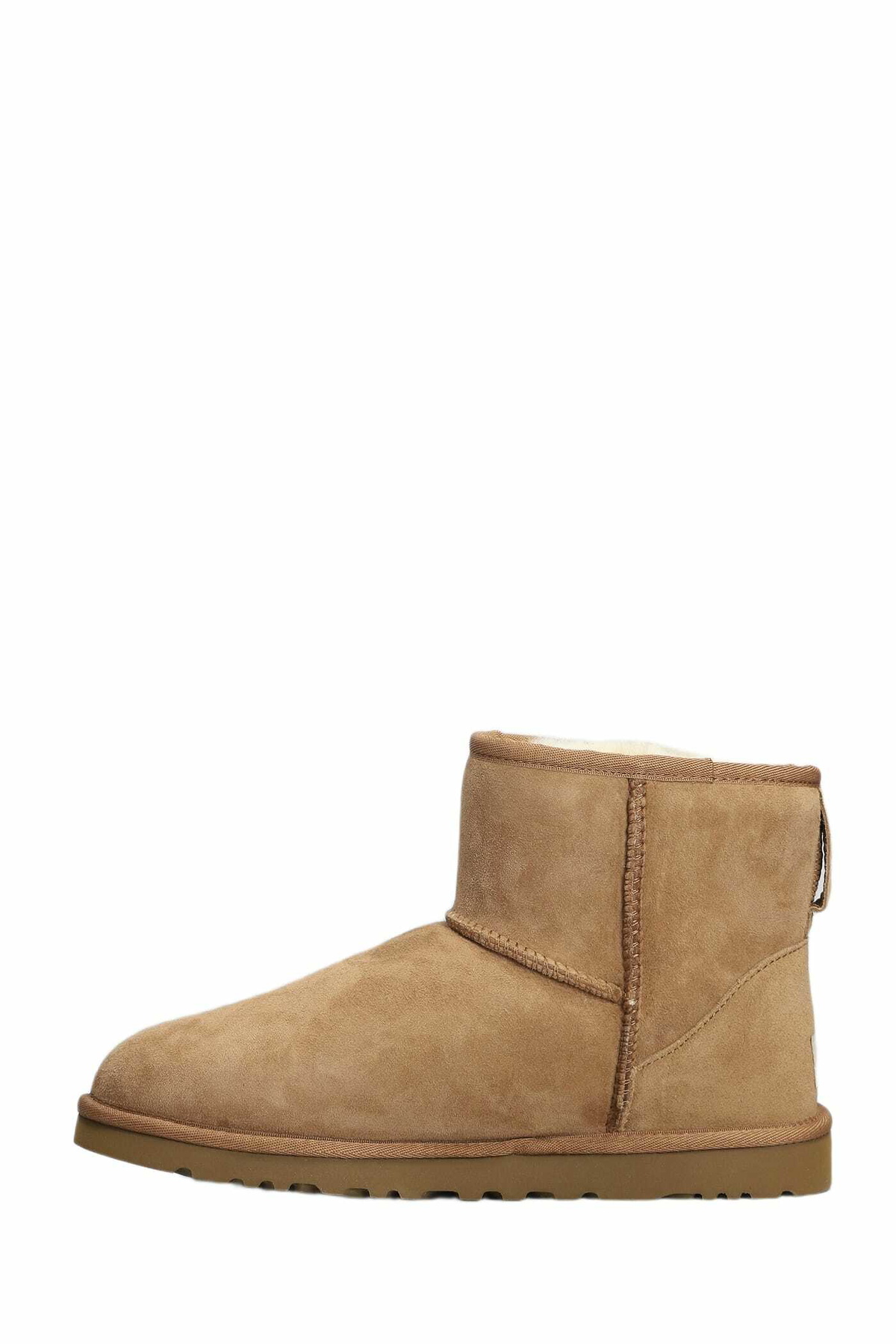 UGG Classic Mini Low Heels Ankle Boots In Leather Color Suede Ugg