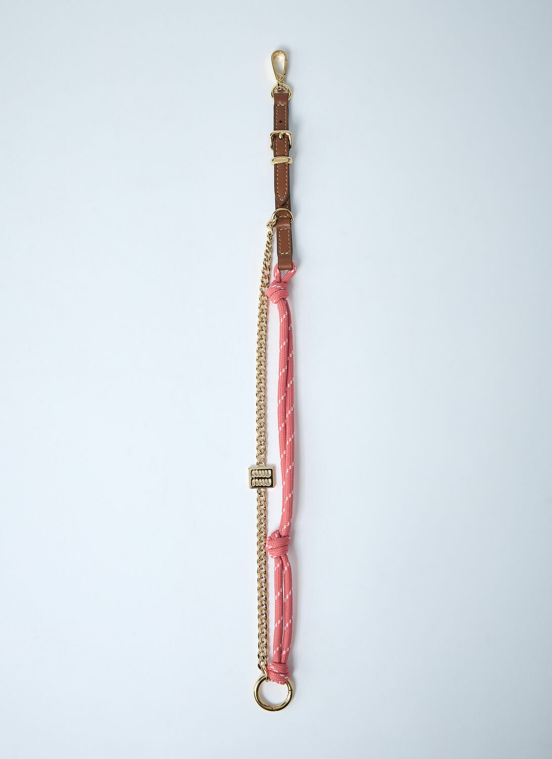 Miu Miu Tamaris Leather Cord And Metal Trick Keyring Miu Miu