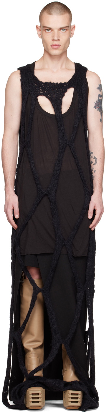 Rick Owens Black Net Tank Top Rick Owens