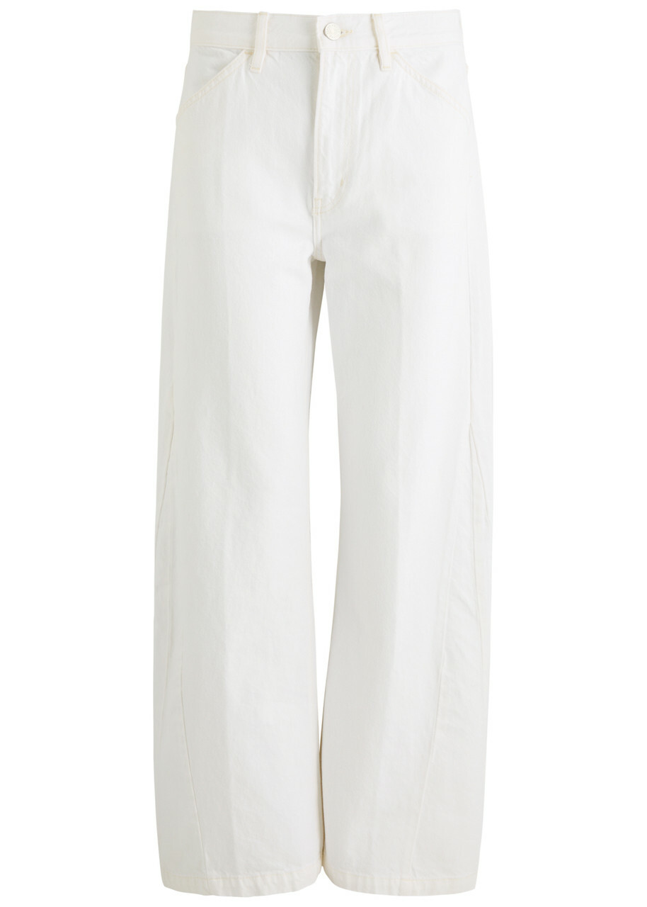 Frame Le Baggy Palazzo Wide-leg Jeans White Frame Denim