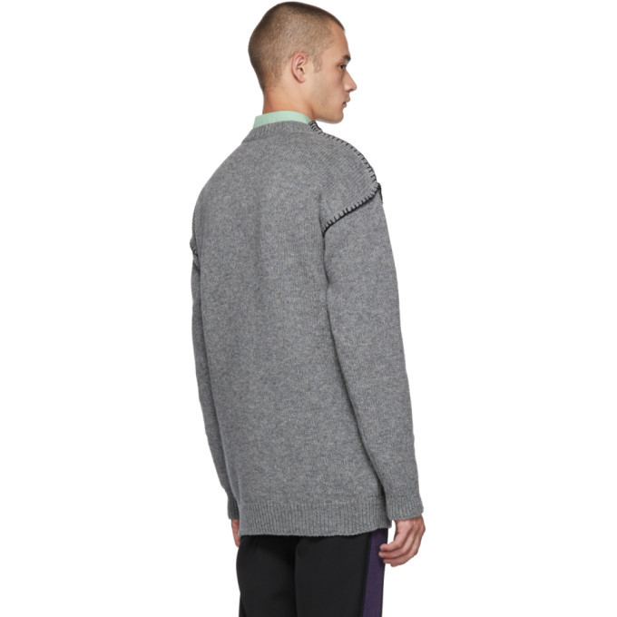 Loewe Grey Blanket Stitch Sweater Loewe