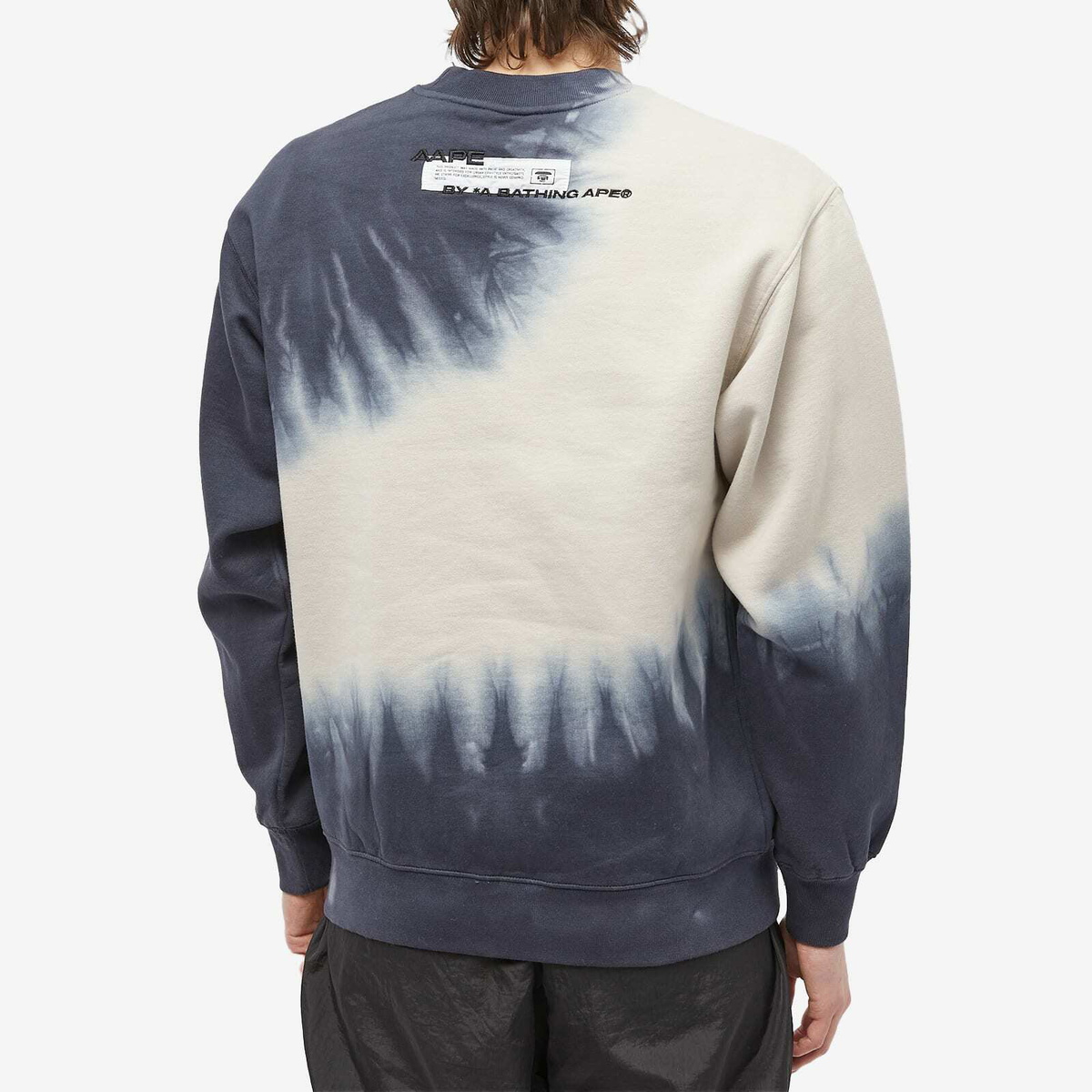 Men's AAPE Tag Crew Sweat in Black AAPE by A Bathing Ape