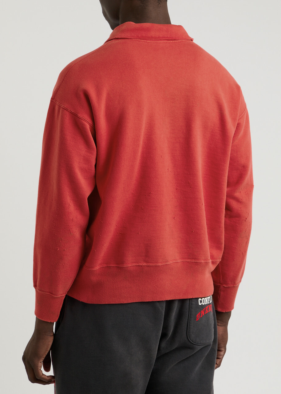 Saint Mxxxxxx Saint Logo Half-zip Cotton Sweatshirt Red Saint Mxxxxxx Saint Logo Half-zip Cotton Sweatshirt Red