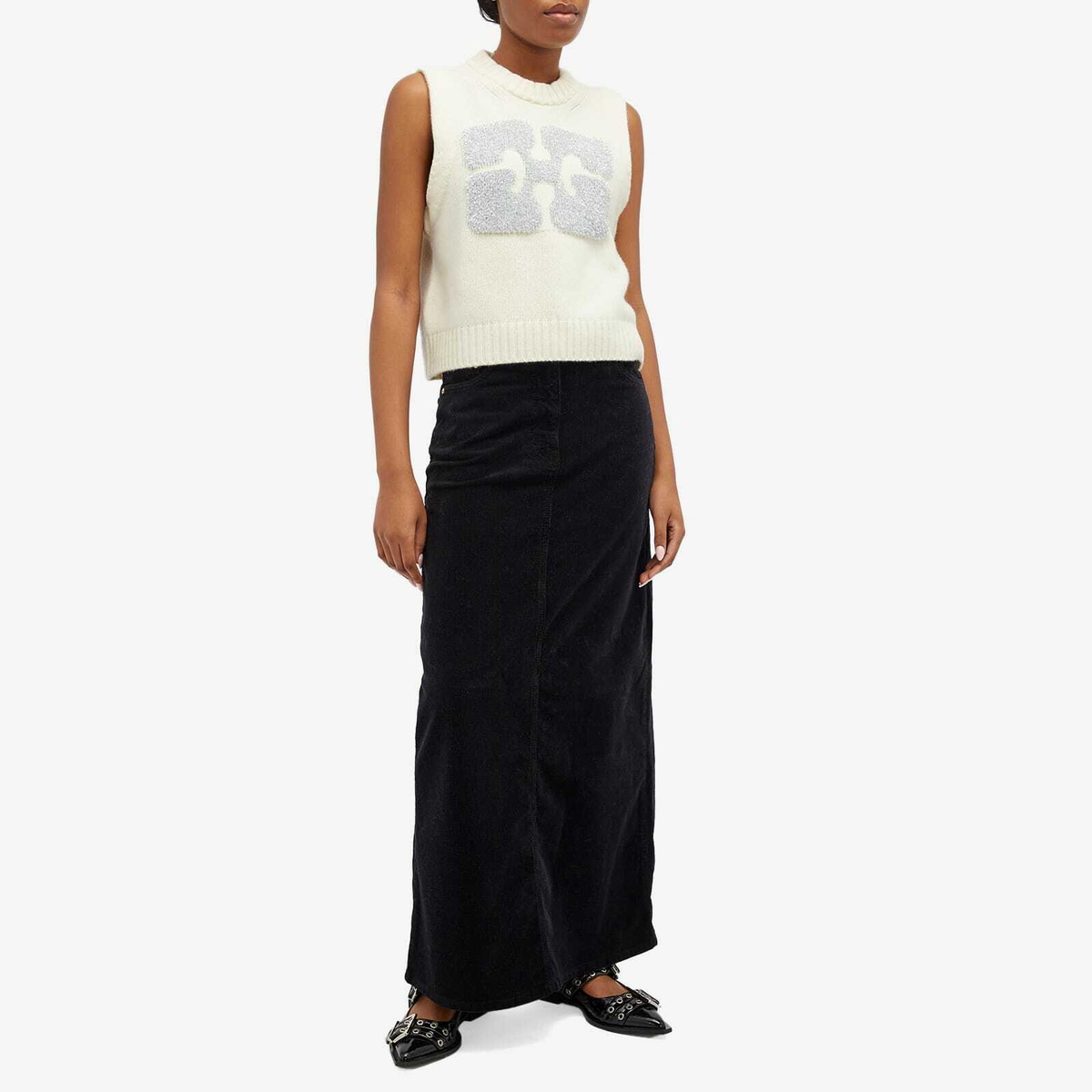 GANNI Women's Graphic Vest in Egret GANNI