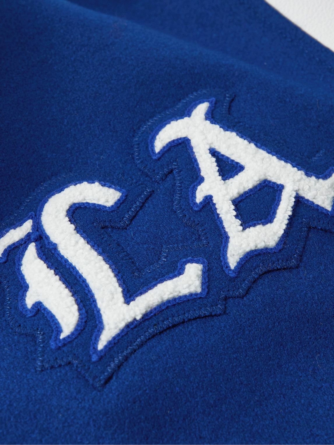 Golden Bear - Los Angeles Appliquéd Wool-Blend and Leather Varsity ...