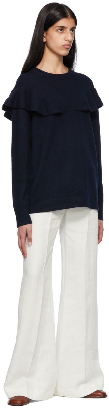 Chloé Navy Ruffled Sweater Chloe