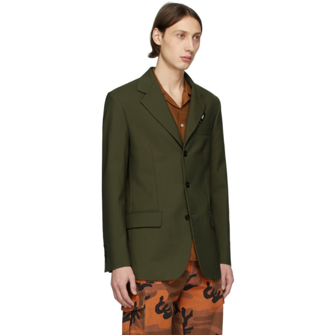 MSGM Green 3-Button Blazer MSGM
