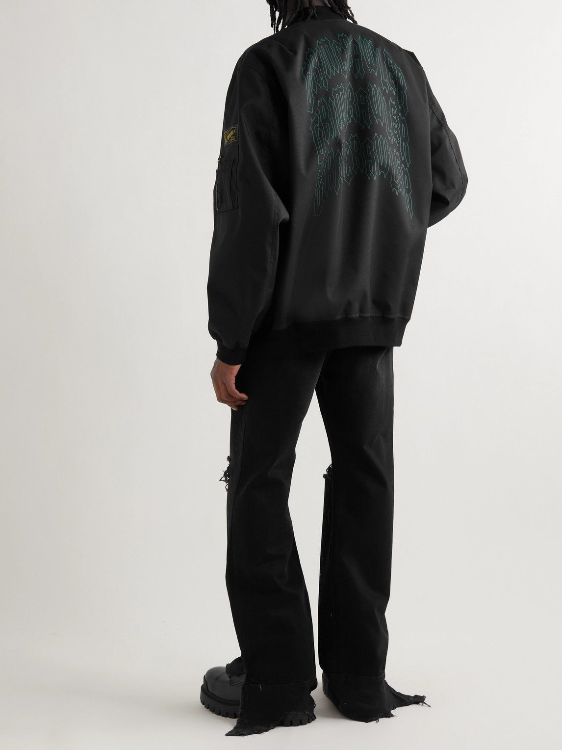 Raf Simons - Logo-Appliquéd Printed Recycled Canvas Bomber Jacket ...