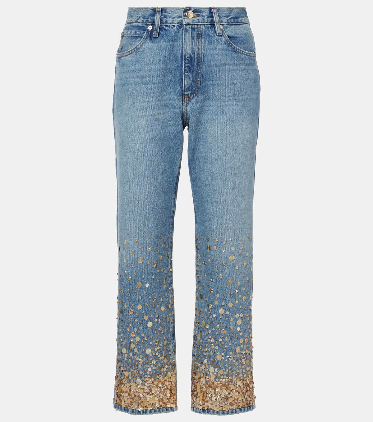 Frame The Champagne embellished straight jeans Frame Denim