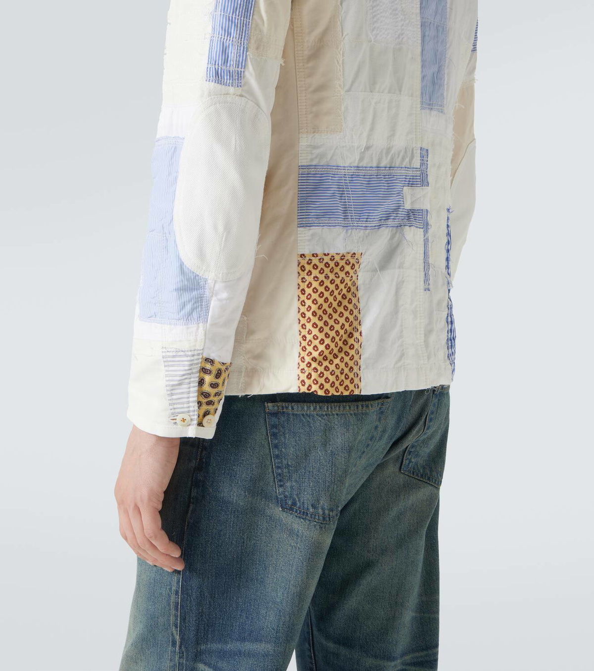 Junya Watanabe Patchwork cotton and linen-blend blazer Junya Watanabe
