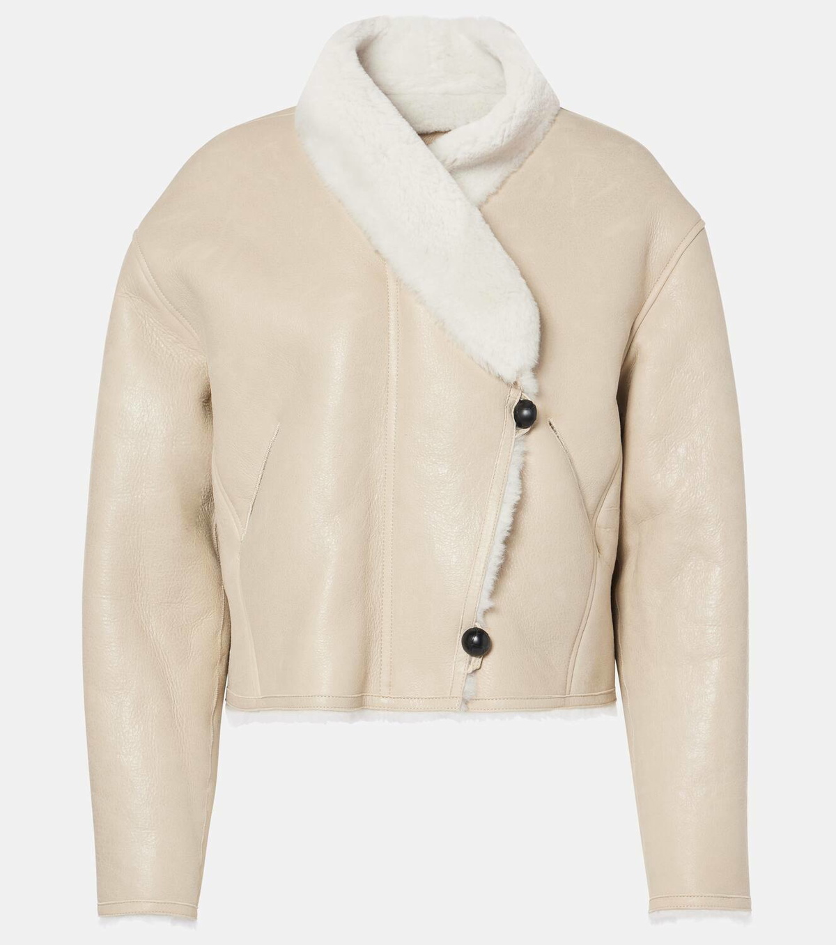 Isabel Marant Eriana shearling-trimmed leather jacket Isabel Marant