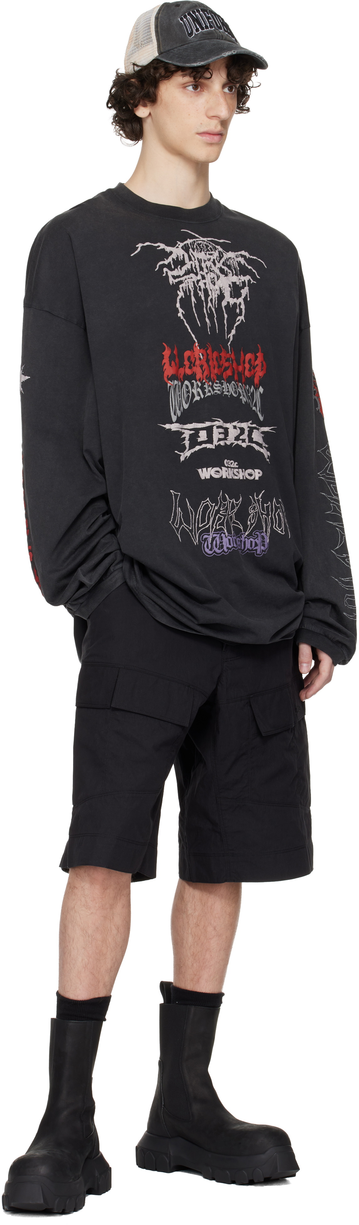 032c Black 'My Own Mind' Utility Shorts 032c