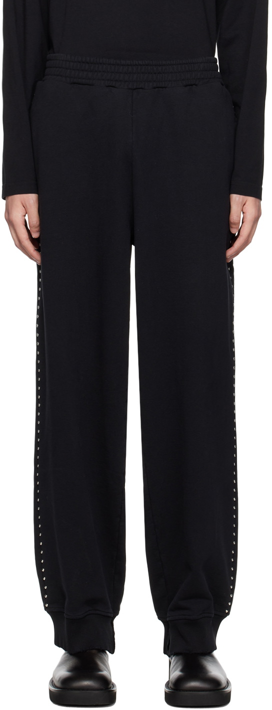 MM6 Maison Margiela Black Studded Lounge Pants MM6 Maison Margiela