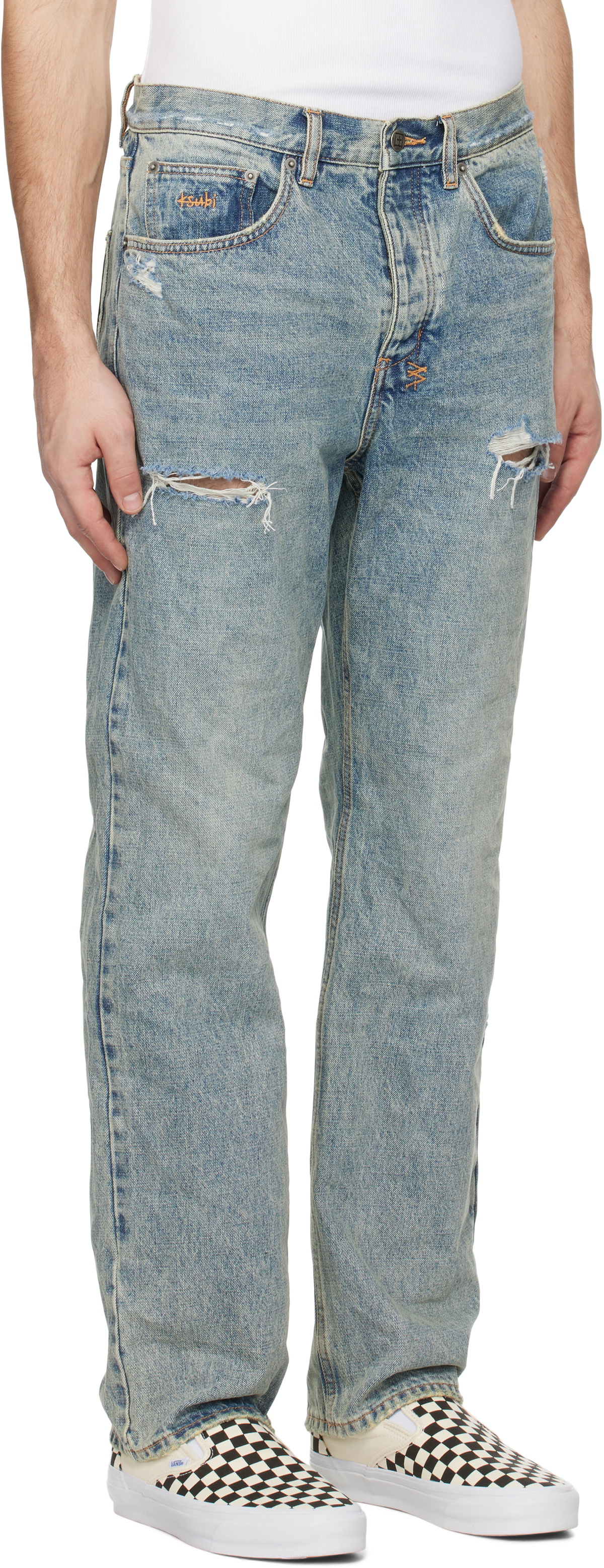 Ksubi Blue Anti K Stage Dive Trashed Jeans Ksubi
