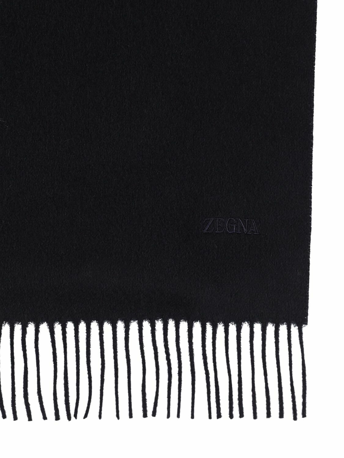 ZEGNA Cashmere Scarf with Logo Zegna