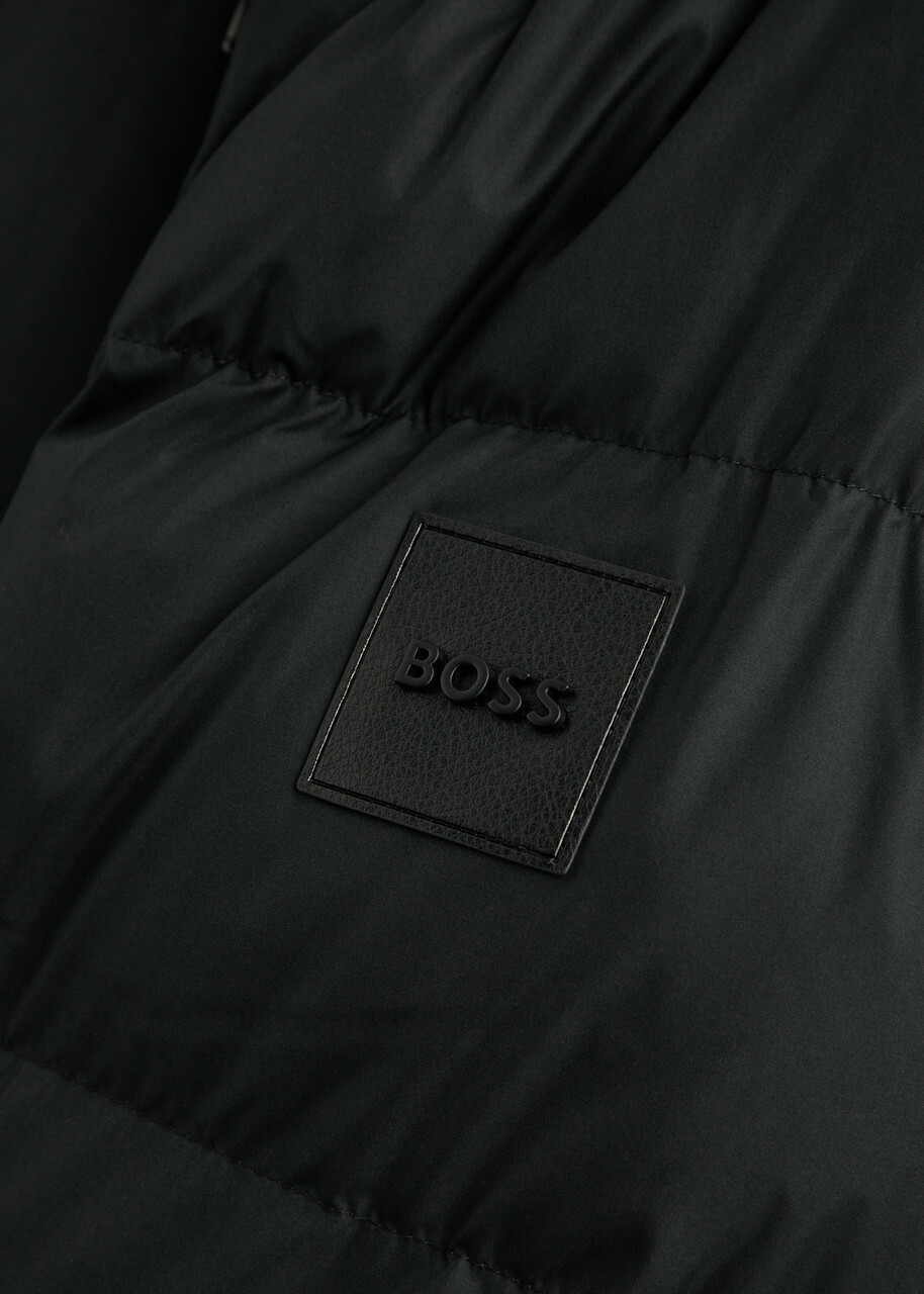 Boss Hooded Quilted Shell Jacket Black BOSS