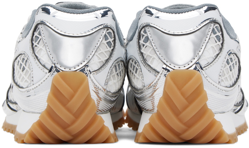 Bottega Veneta Silver & White Orbit Sneakers Bottega Veneta