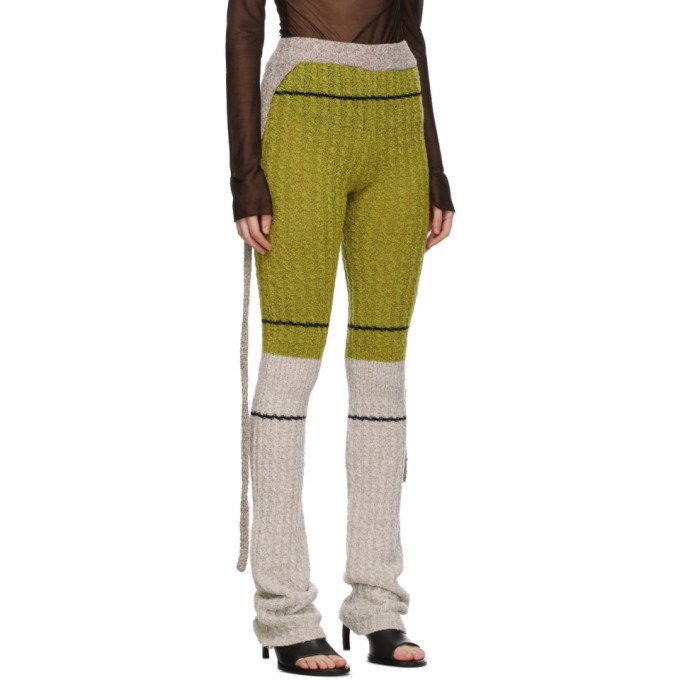 Ottolinger Green and Grey Ripp Knit Lounge Pants Ottolinger