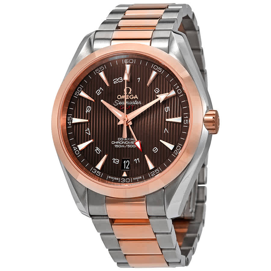 Omega Seamaster Aqua Terra GMT Automatic Grey Dial Two-tone Mens Watch ...