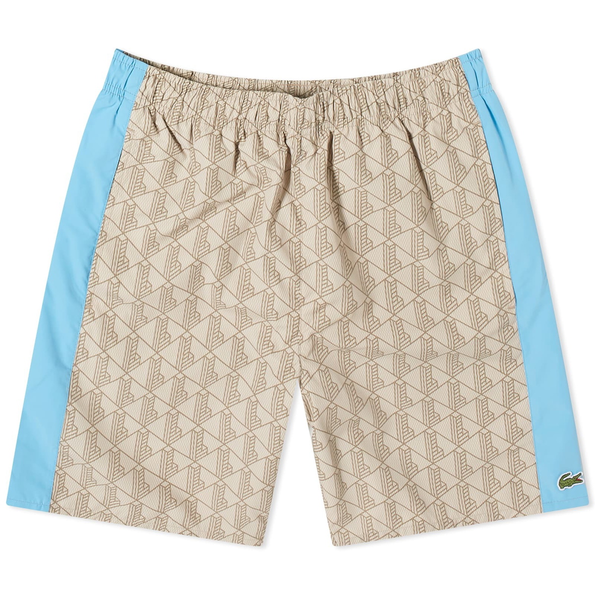 Lacoste Men's Monogram Swim Shorts in Croissant/Bonnie Lacoste