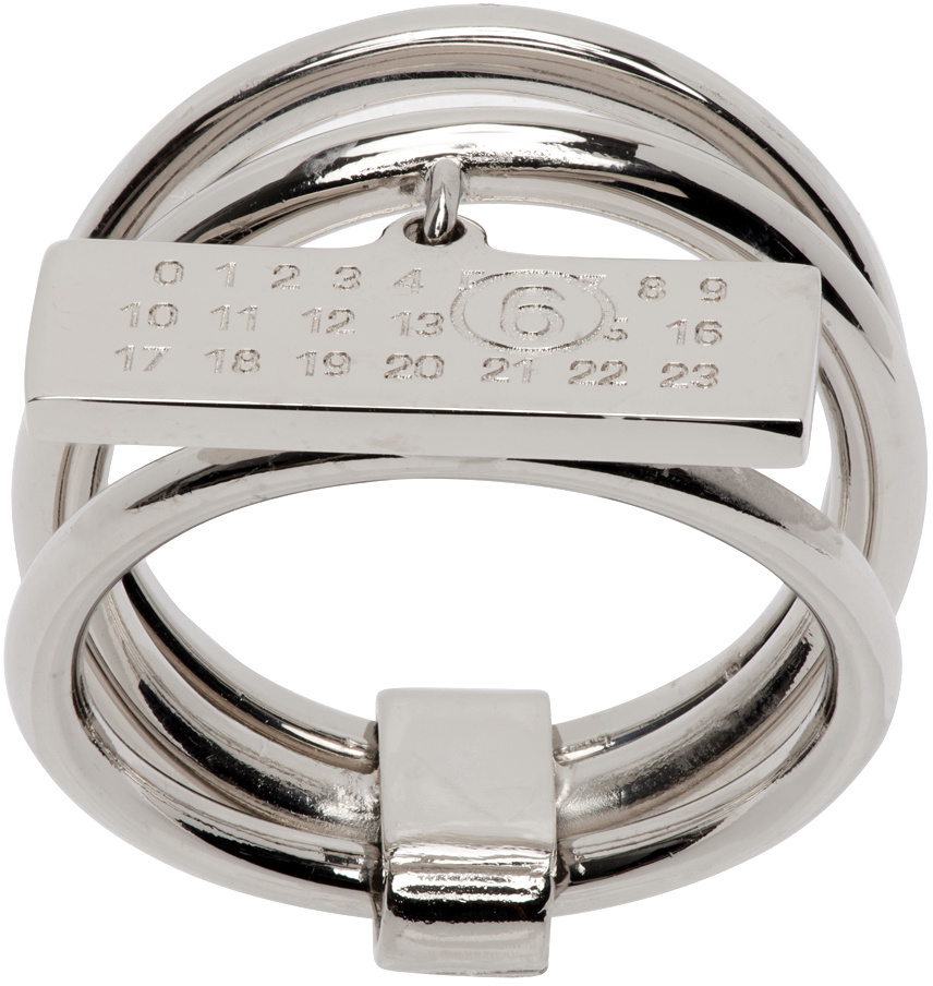 MM6 Maison Margiela Silver 3 Tubing Ring MM6 Maison Margiela