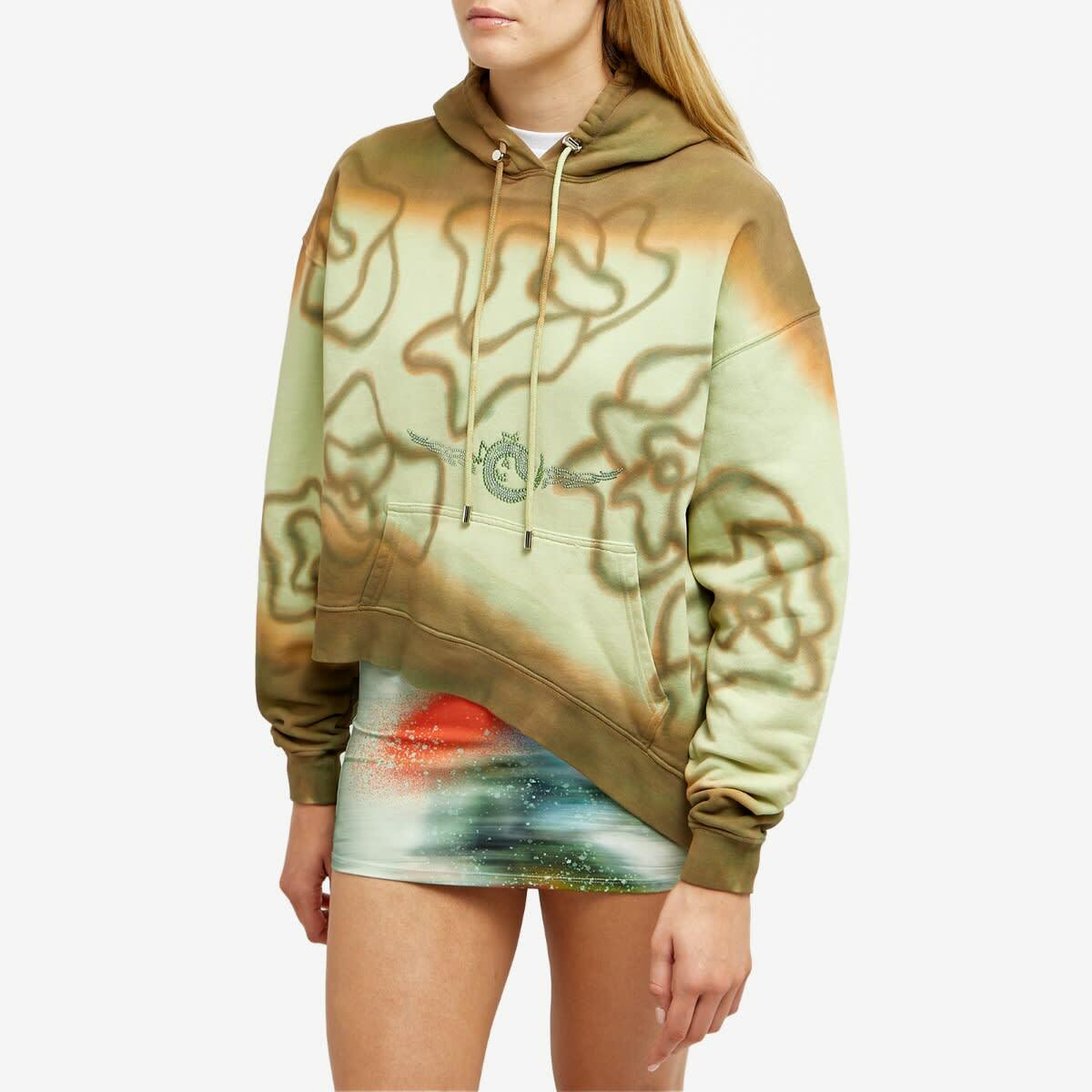 Collina Strada Women's Rhinestone Wave Hoodie in Swamp Magic Collina Strada