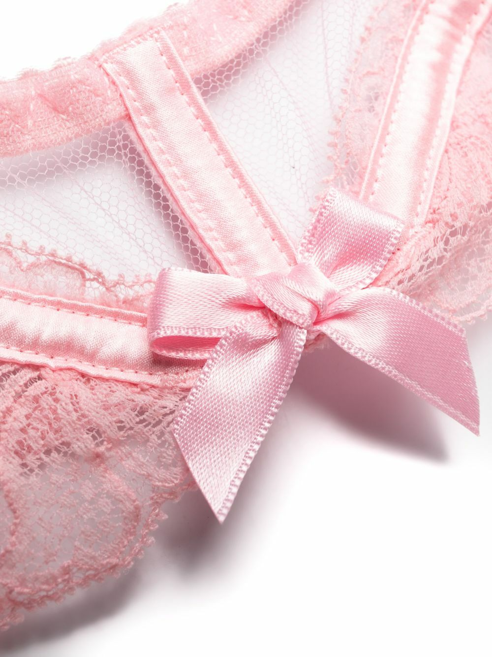 Agent Provocateur Pink Lace-Embellished Suspender Belt Agent Provocateur