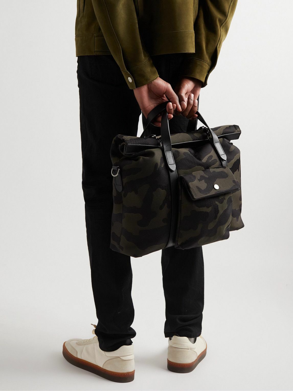 Mismo - Leather-Trimmed Camouflage-Jacquard Ripstop Weekend Bag Mismo