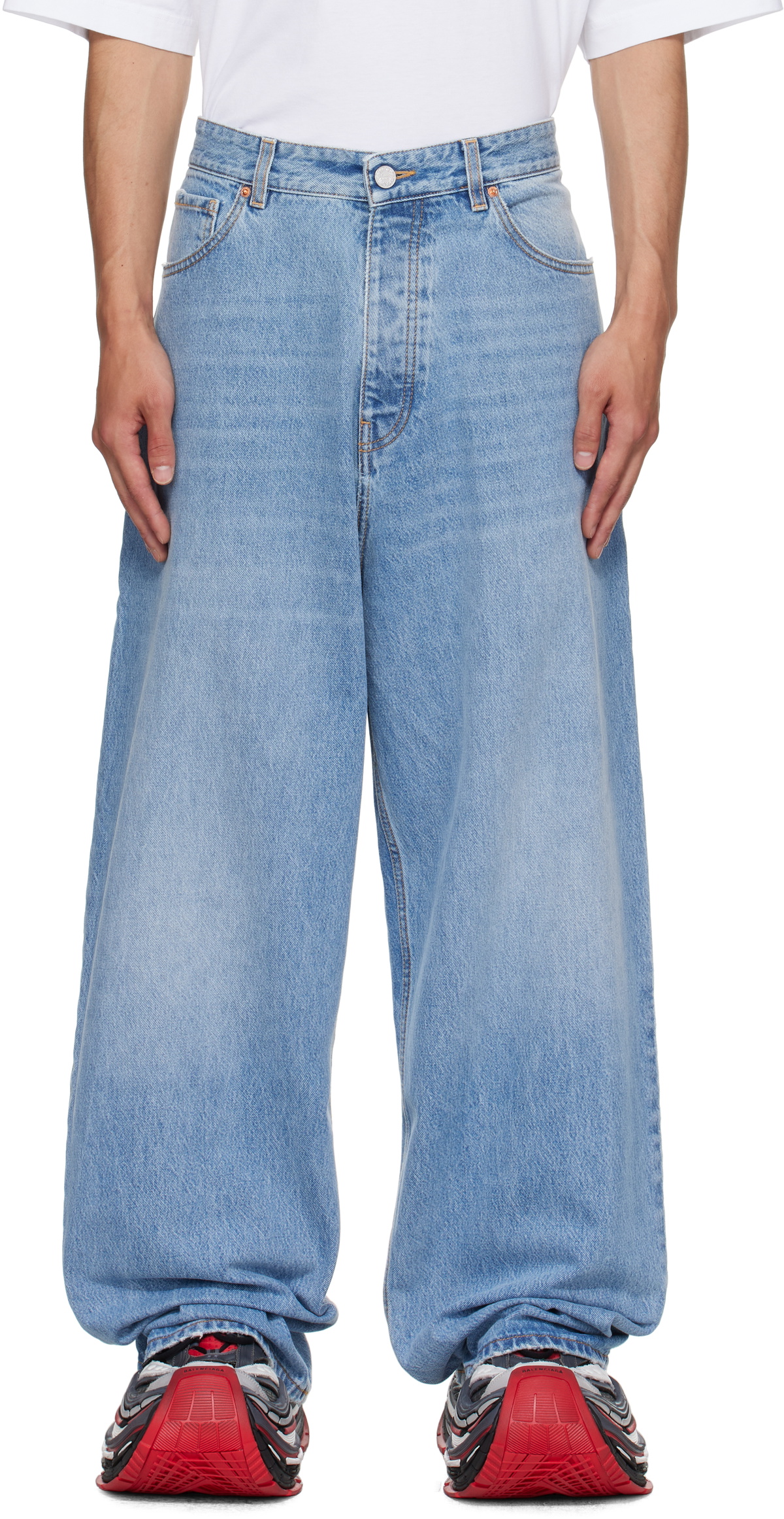 VETEMENTS Blue Painted Anarchy Reworked Jeans Vetements