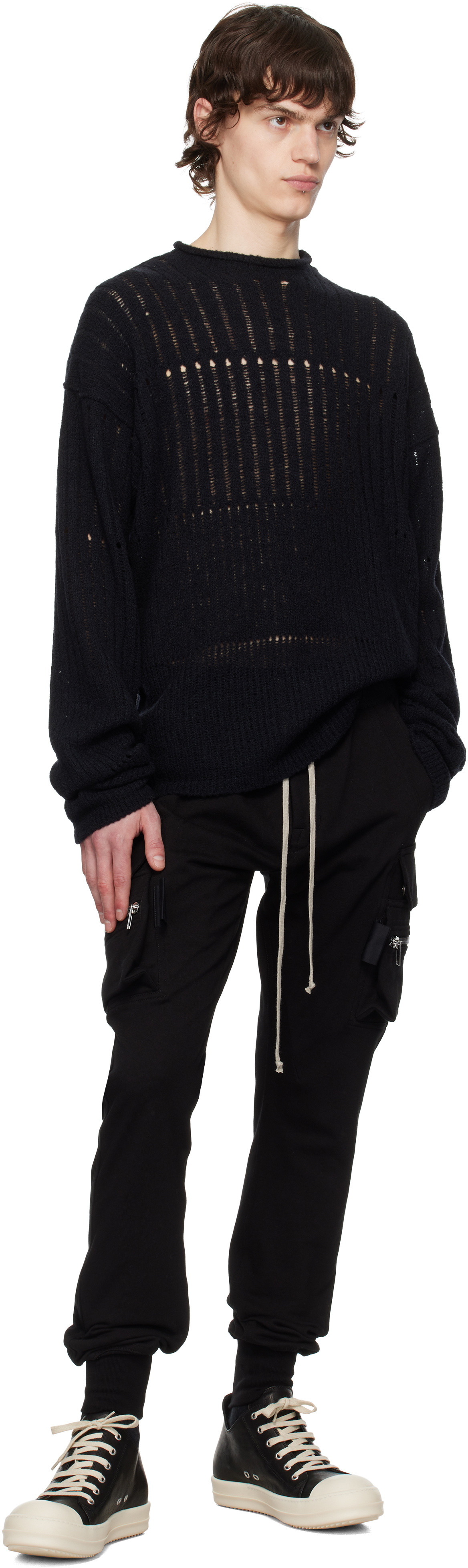 Rick Owens Black Hollywood Oversized Pull Sweater Rick Owens