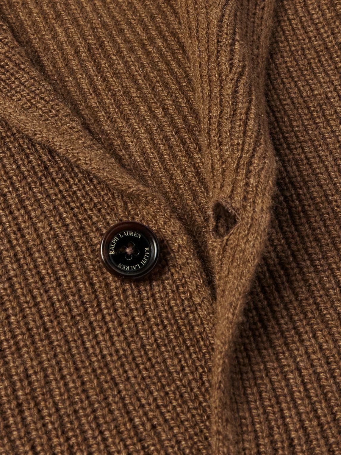 Ralph Lauren Purple label - Ribbed-Knit Cashmere Cardigan - Brown Ralph ...