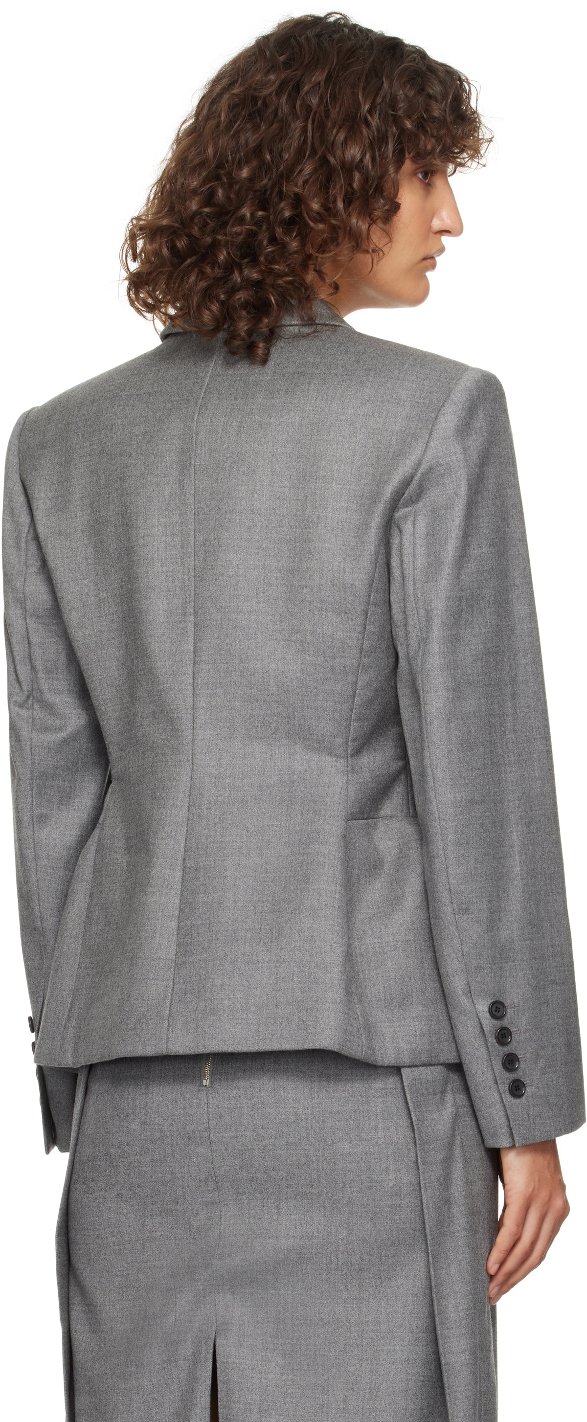 Pushbutton Gray Hourglass Single Blazer Pushbutton