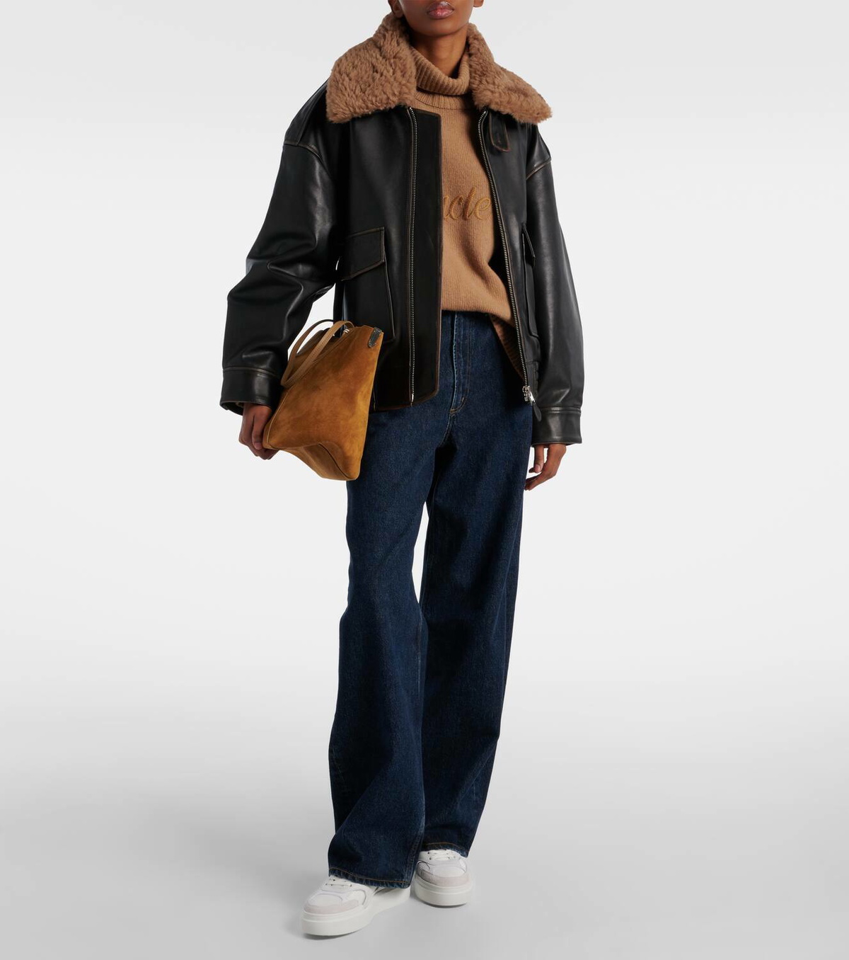 Bogner Hollywood 29A leather-trimmed mesh sneakers Bogner