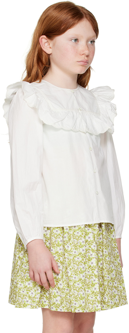 Bonpoint Kids White Cléo Blouse Bonpoint