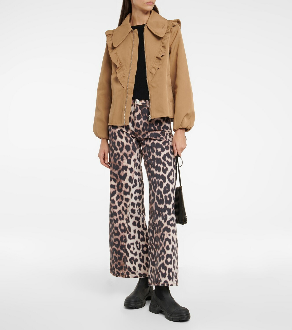 Ganni - Ruffled embroidered jacket GANNI