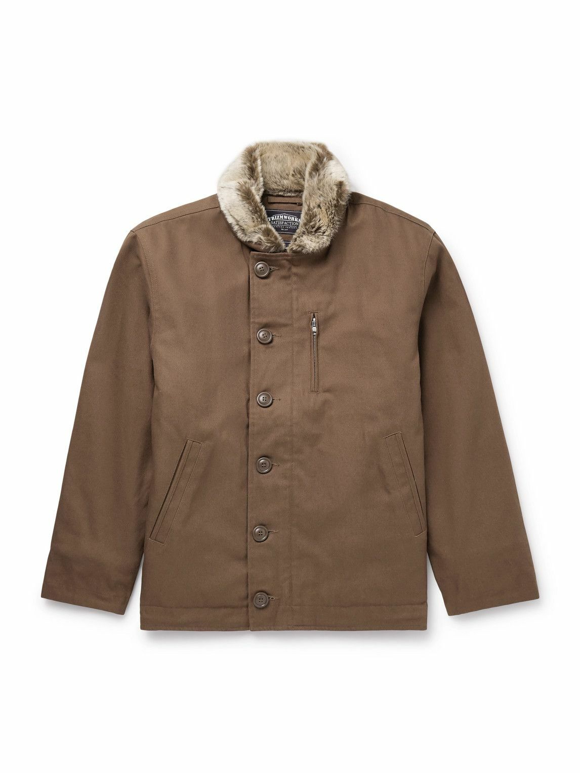 FrizmWORKS - Edgar Faux Fur-Trimmed Cotton-Canvas Jacket - Brown FrizmWORKS