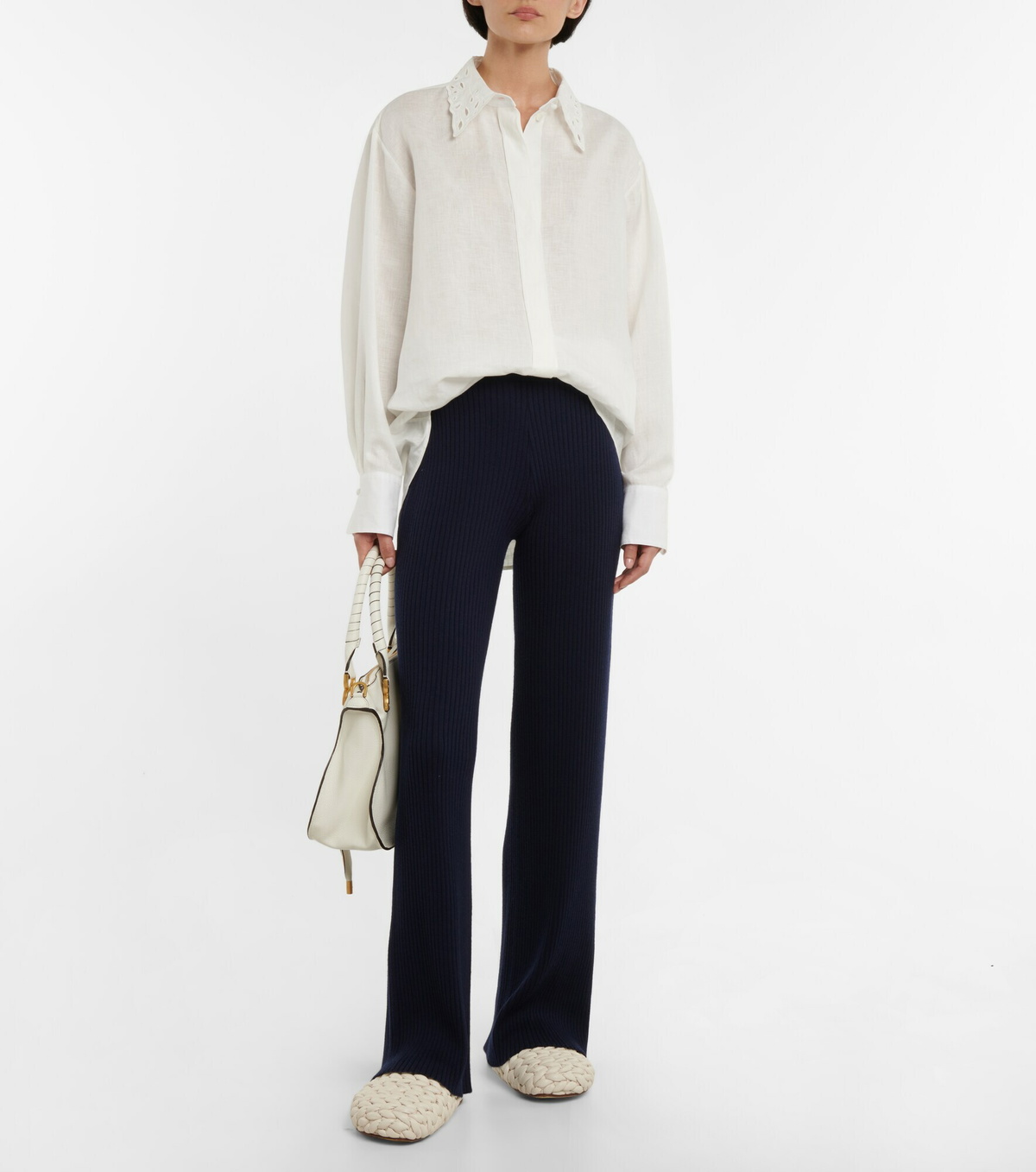 Chloe - Wool and cashmere ribbed-knit pants Chloe