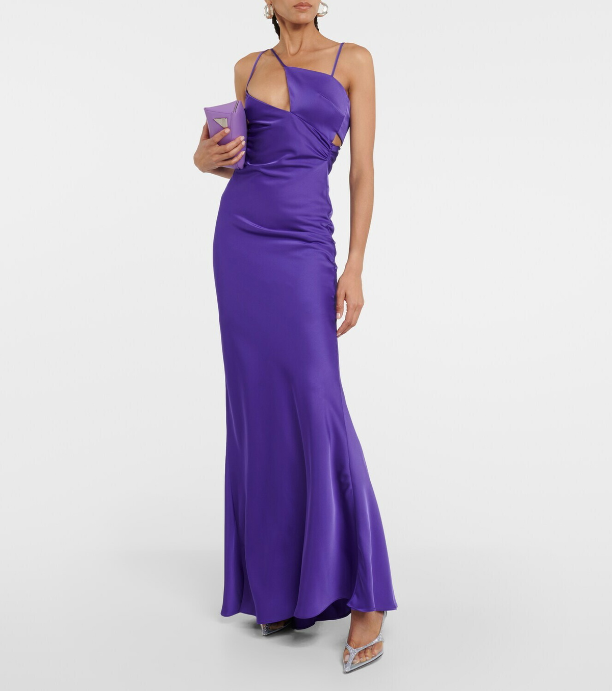 The Attico Melva satin slip gown The Attico