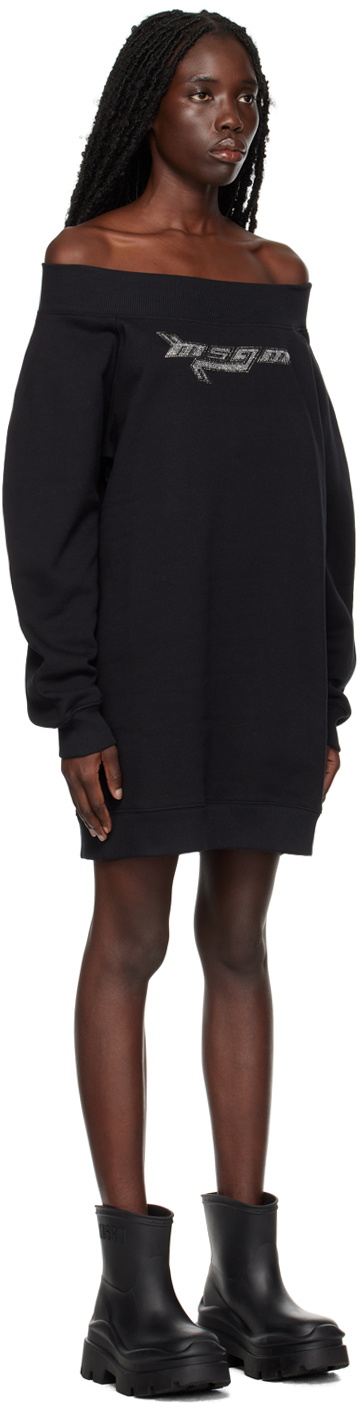 MSGM Black Crystal-Cut Minidress MSGM