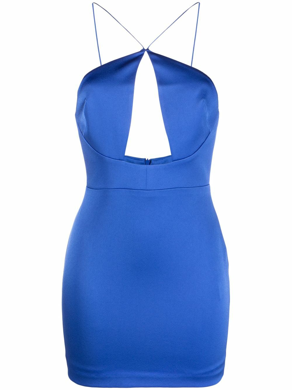 Alex Perry Blue Turner Halterneck Satin Mini Dress Alex Perry